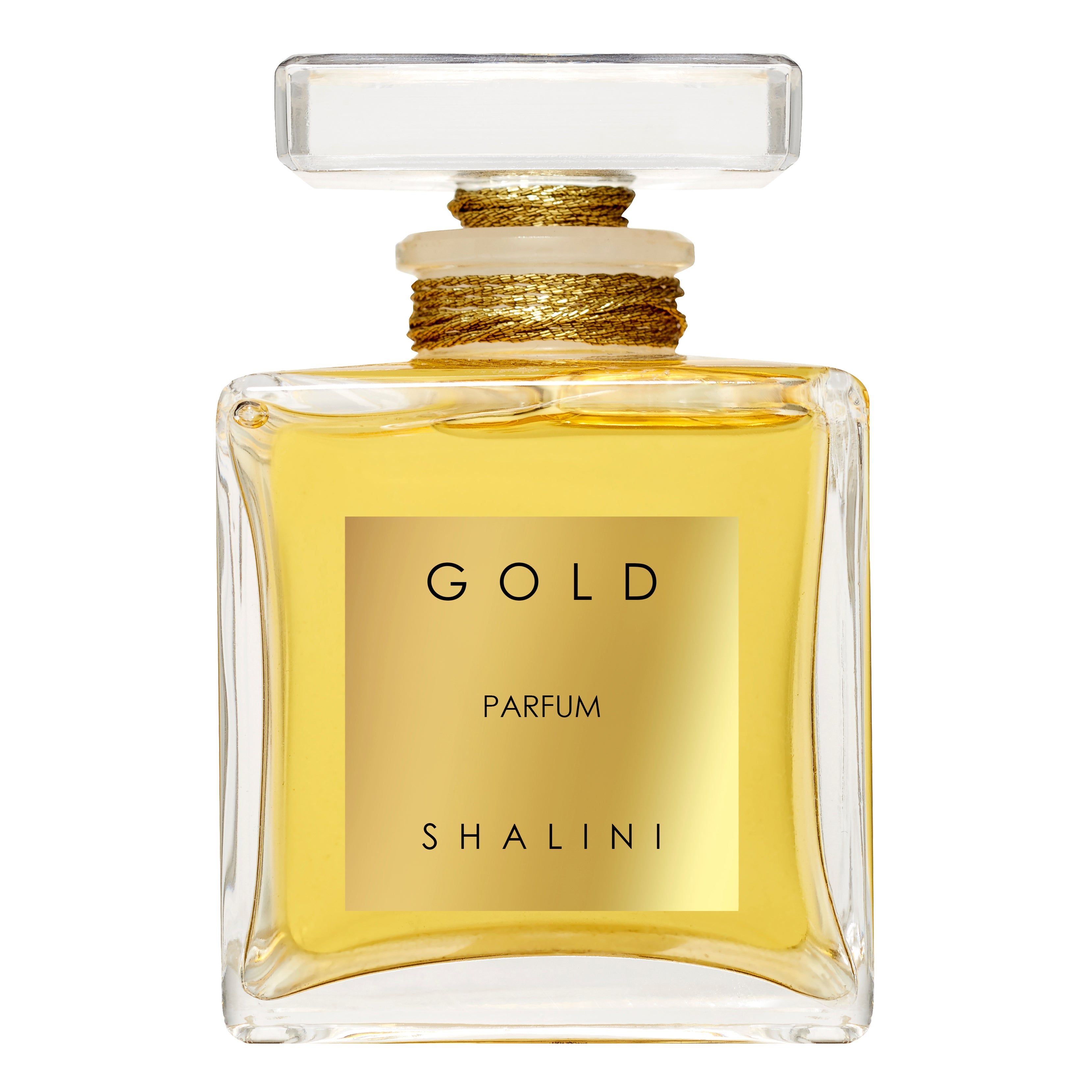 Gold Parfum | Cubique Glass Bottle With Stopper Sealed With Gold Threa ...